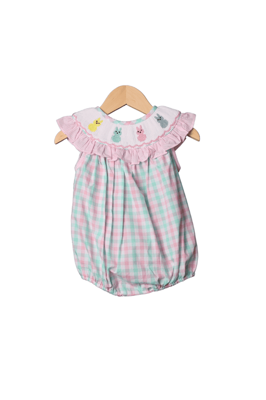The Smocked Flamingo Apparel & Accessories Smocked Peep Gingham Ruffle Bubble