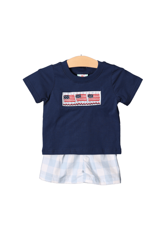 The Smocked Flamingo Apparel & Accessories Smocked Star Spangled Flag ...