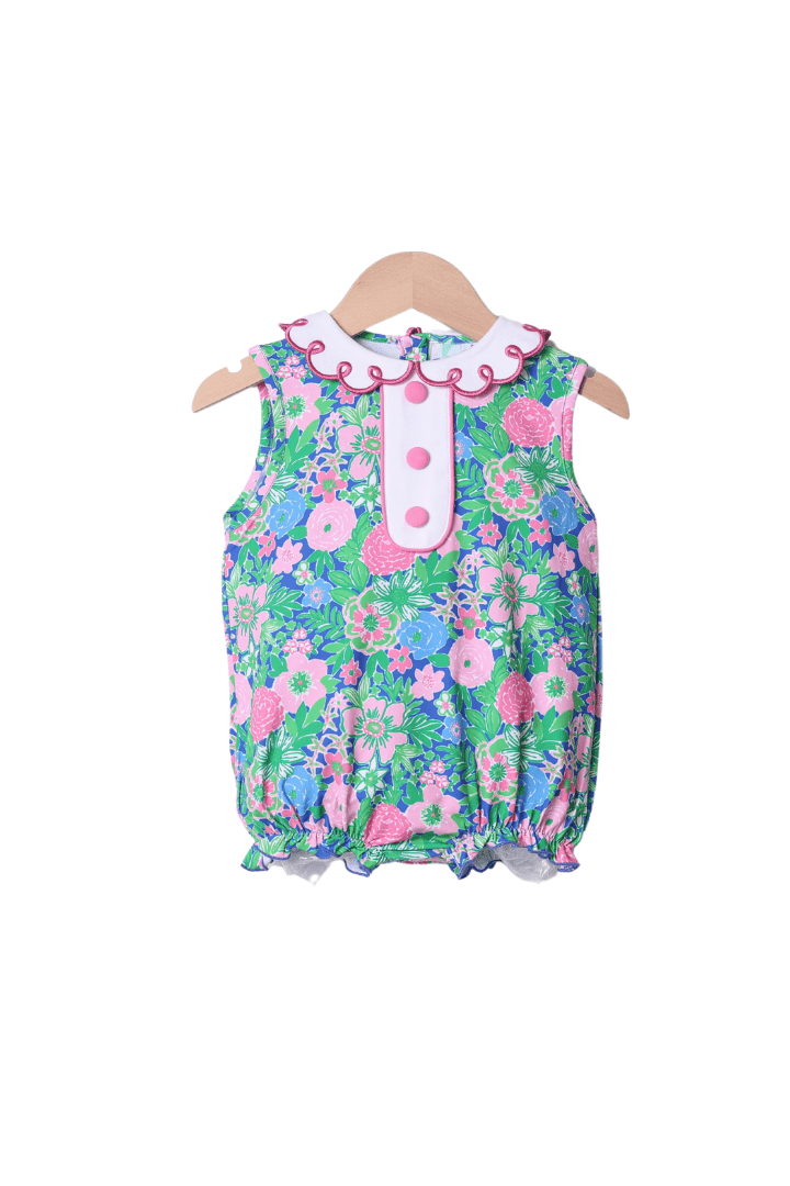 Tropical Floral Scalloped Bubble