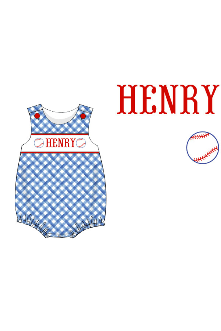 Pre-Order Custom Name Smocked Baseball Bubble