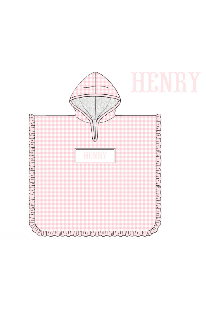 Pre-Order Custom Name Smocked Pink Gingham Coverup