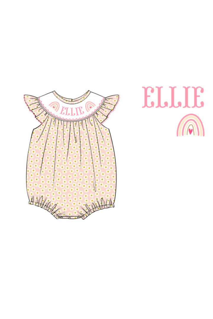 Pre-Order Custom Name Smocked Rainbow Bubble