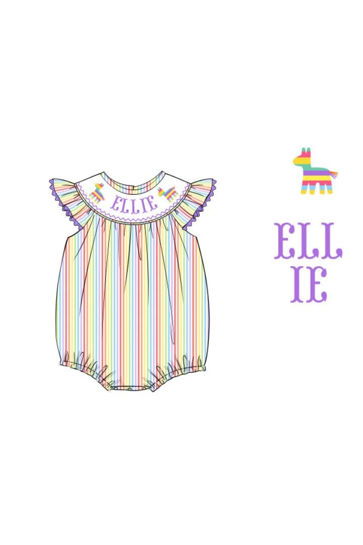 Pre-Order Hand Smocked Custom Name Fiesta Bubble