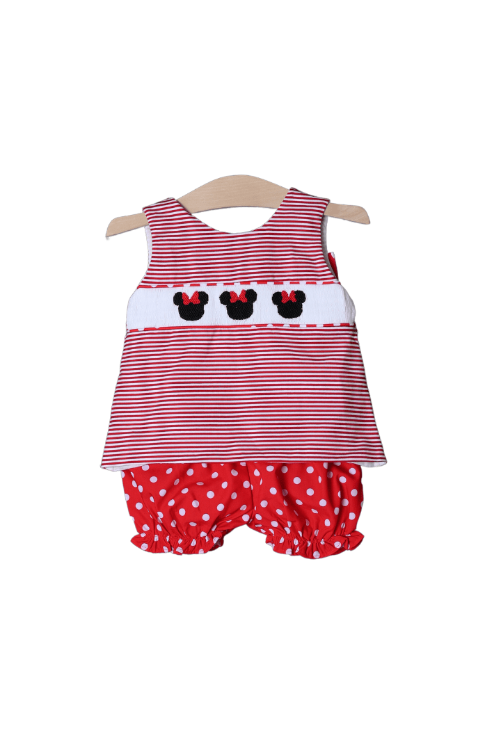 Smocked Mouse Bow Back Set
